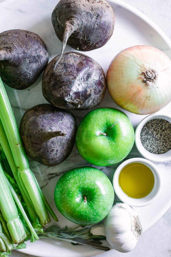 Roasted Beet Apple Soup ⋆ Easy Baked Beets + Apple Soup!