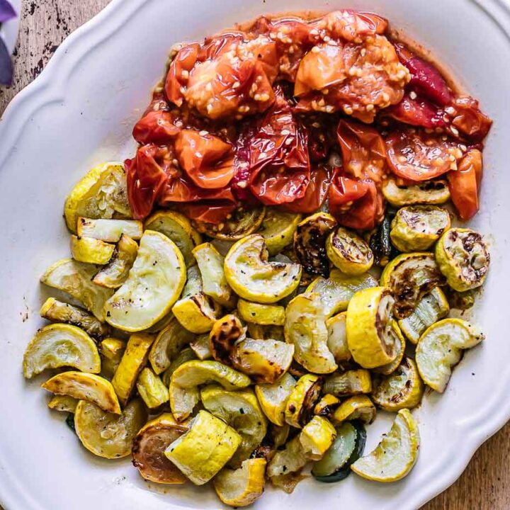 Roasted Squash and Tomatoes ⋆ Only 30 Minutes + 5 Ingredients!
