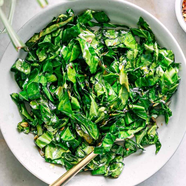 Sautéed Collard Greens ⋆ Easy Pan Fried Collards Side Dish!