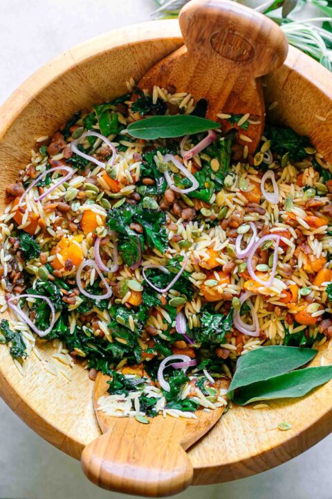 Butternut Squash Kale Orzo ⋆ Fork in the Road